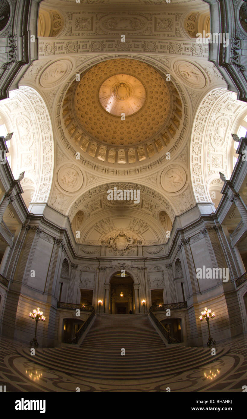 Central rotunda of San Francisco City Hall, San Francisco, California ...
