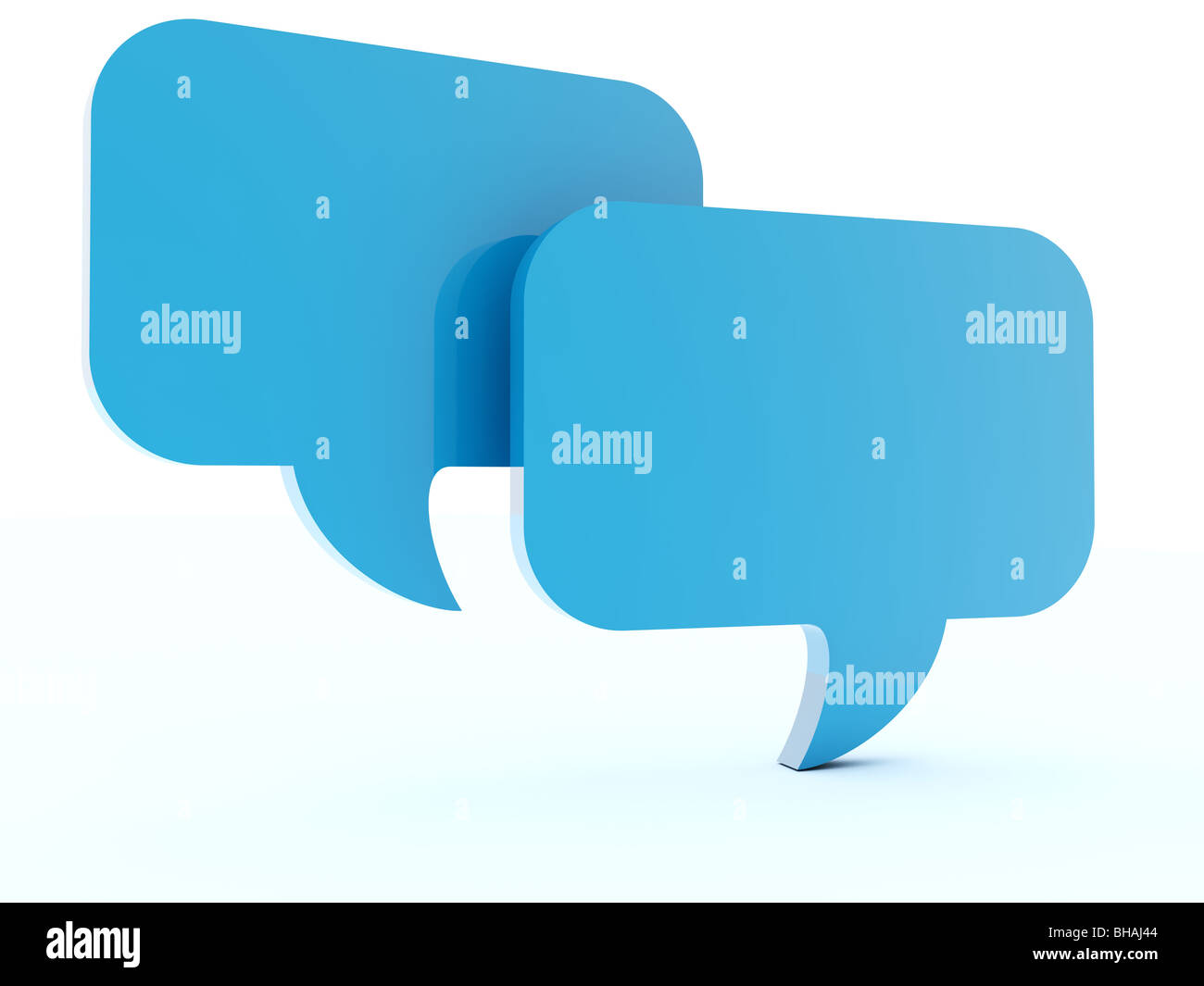 Two blue chat box isolated on white Stock Photo - Alamy