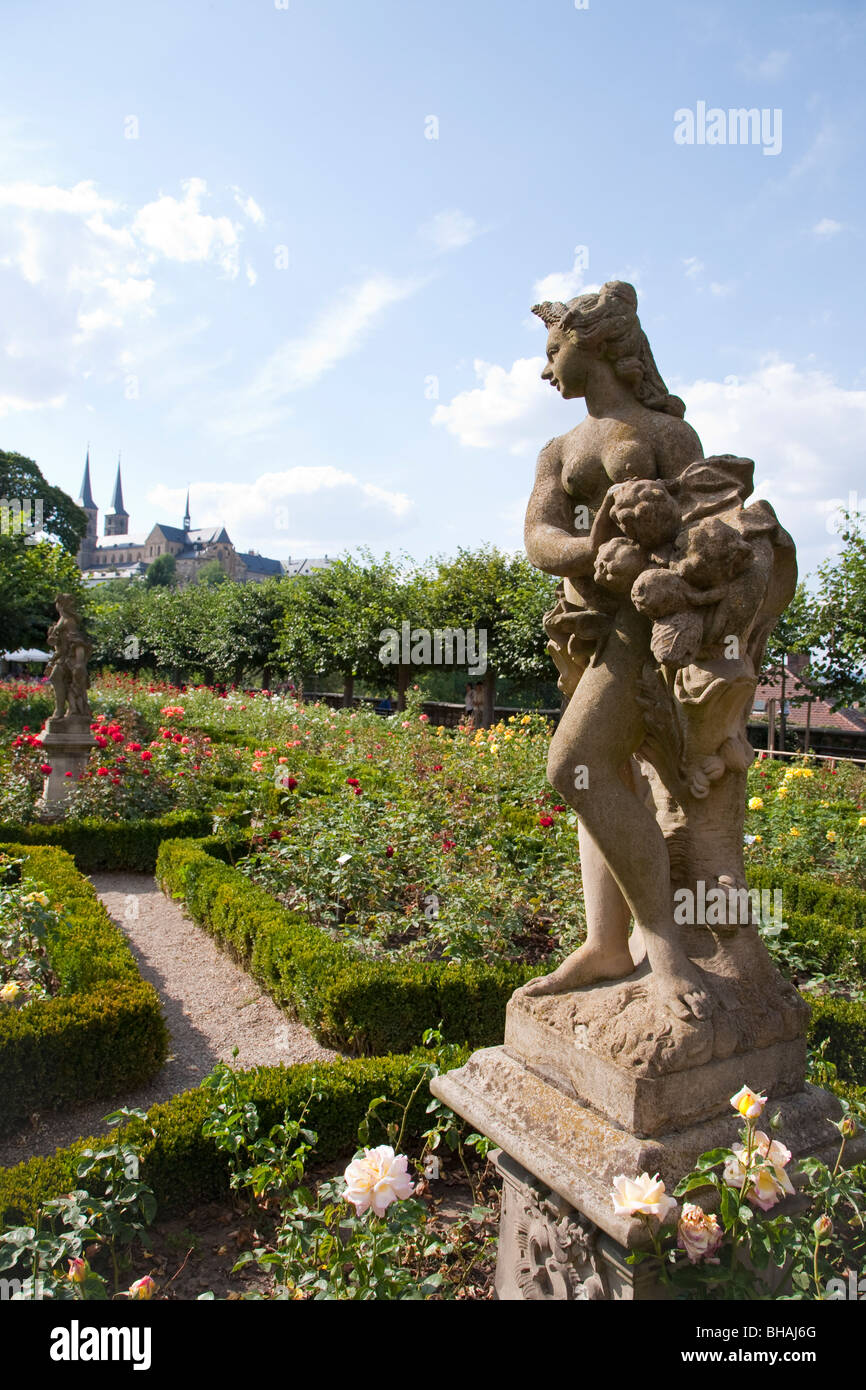ROCOCO STATUES, ROSE GARDEN, BAROQUE, NEUE RESIDENZ, NEW RESIDENCE ...