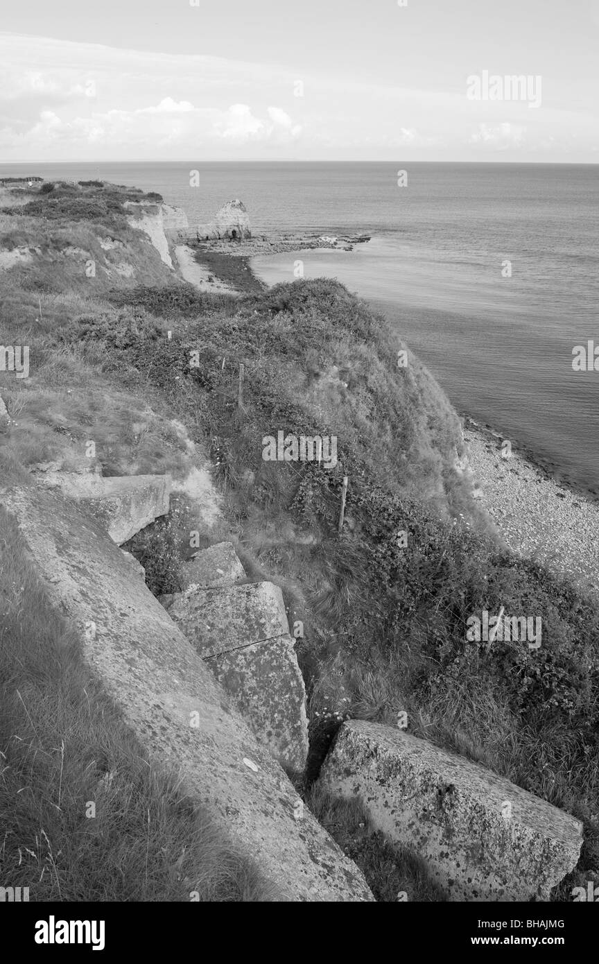 The remains of German World War II Fortifications at Pointe Du Hoc ...