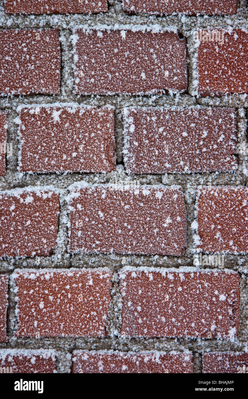 Frozen icy brick wall in Hyvinkää Finland Stock Photo - Alamy