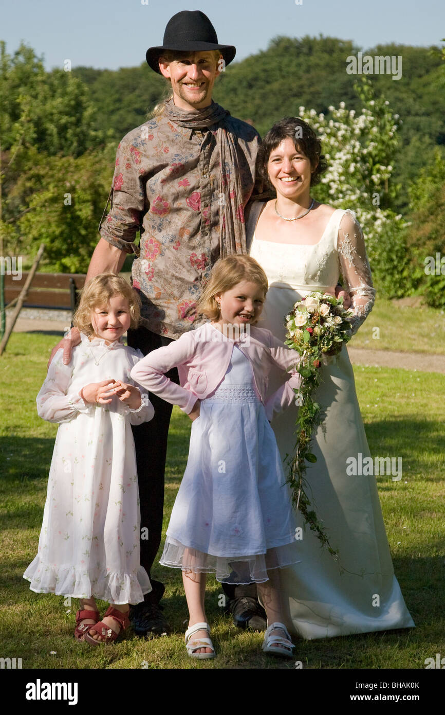 Bride and Groom with children in North Rhine-Westphalia, Germany Stock ...