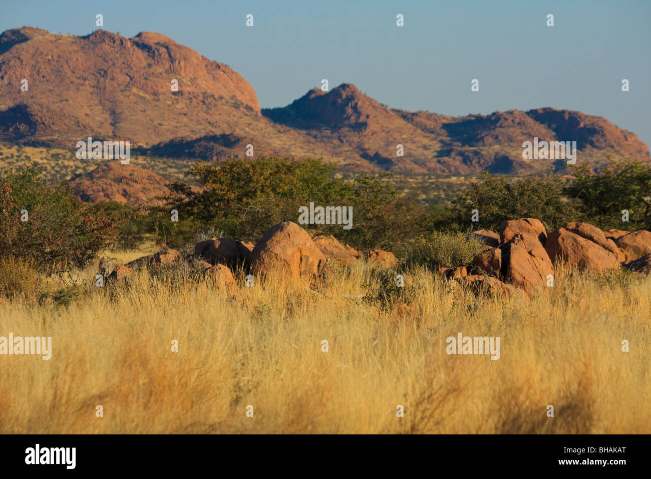 Africa Etosha Golden Hour Light Namibia Rocks Stock Photo - Alamy