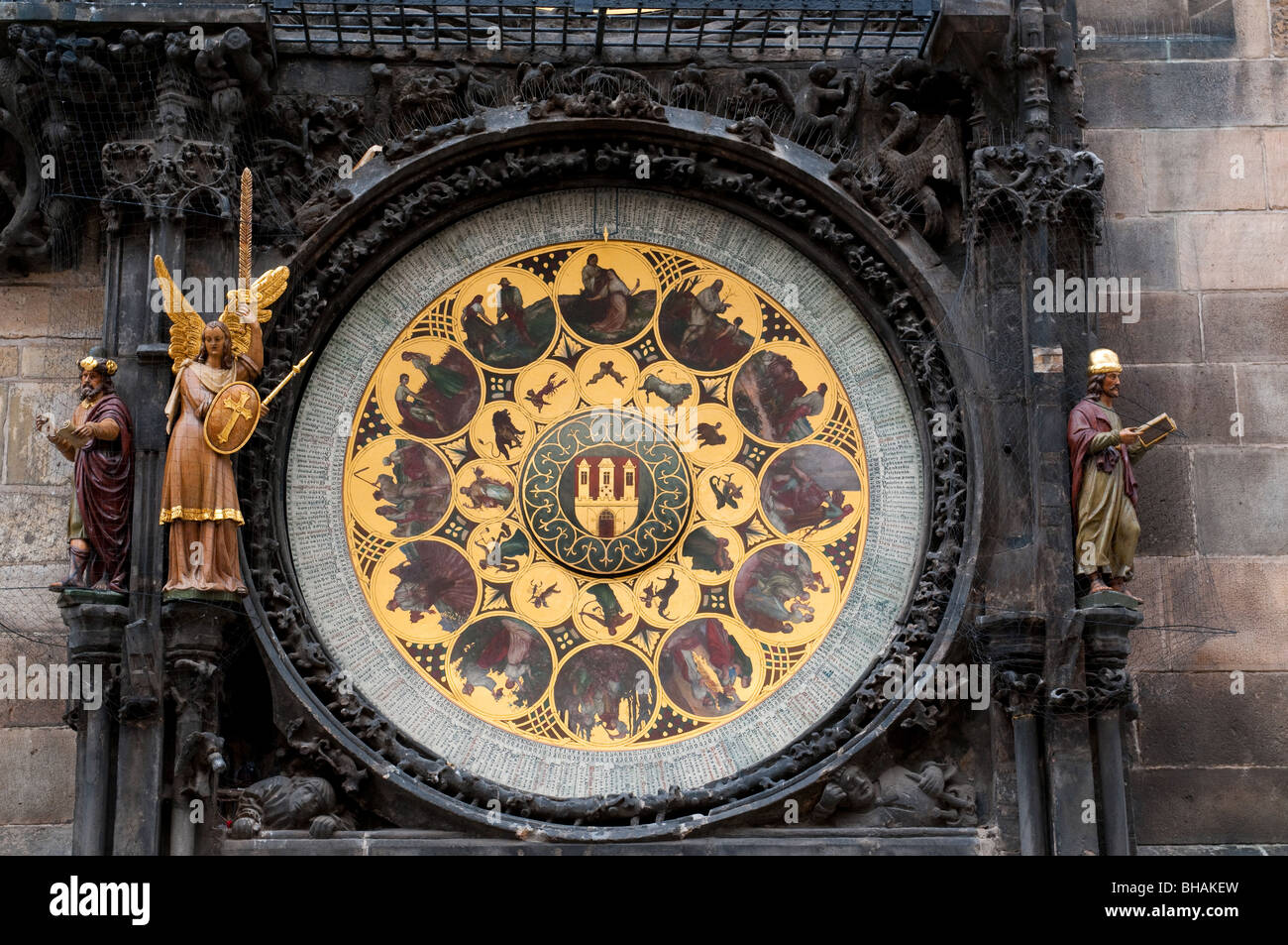 Old astronomical clock. Old town square, Prague, Czech Republic Stock ...