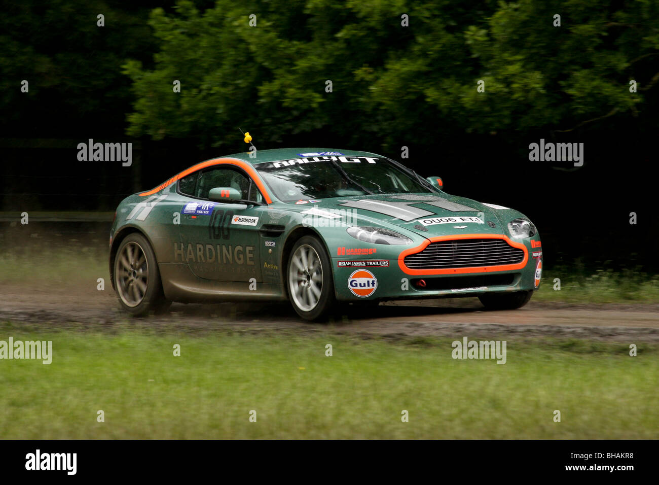 Aston Martin V8 rallying at Chatsworth special stage Stock Photo - Alamy