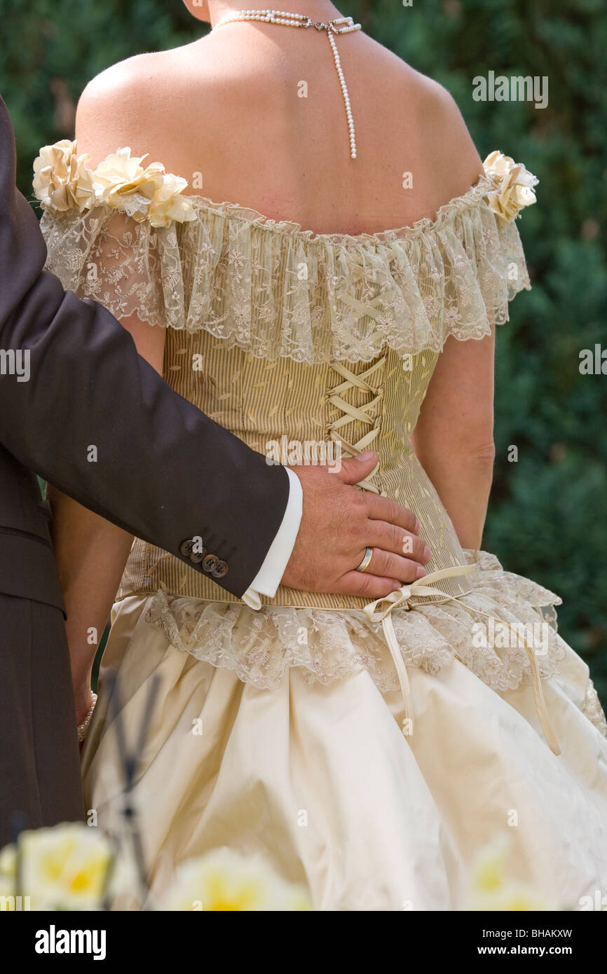 Back view of brides wedding dress Stock Photo - Alamy