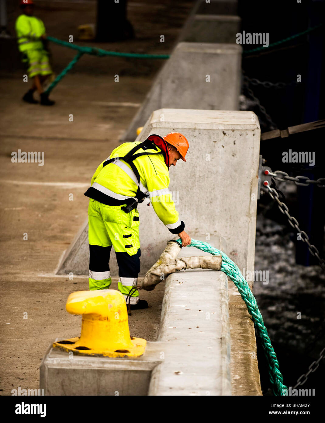 Container harbour with man hi-res stock photography and images - Alamy