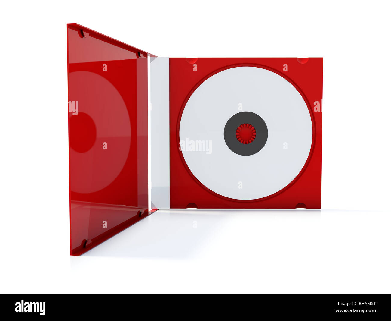 Red cd box isolated on white Stock Photo - Alamy