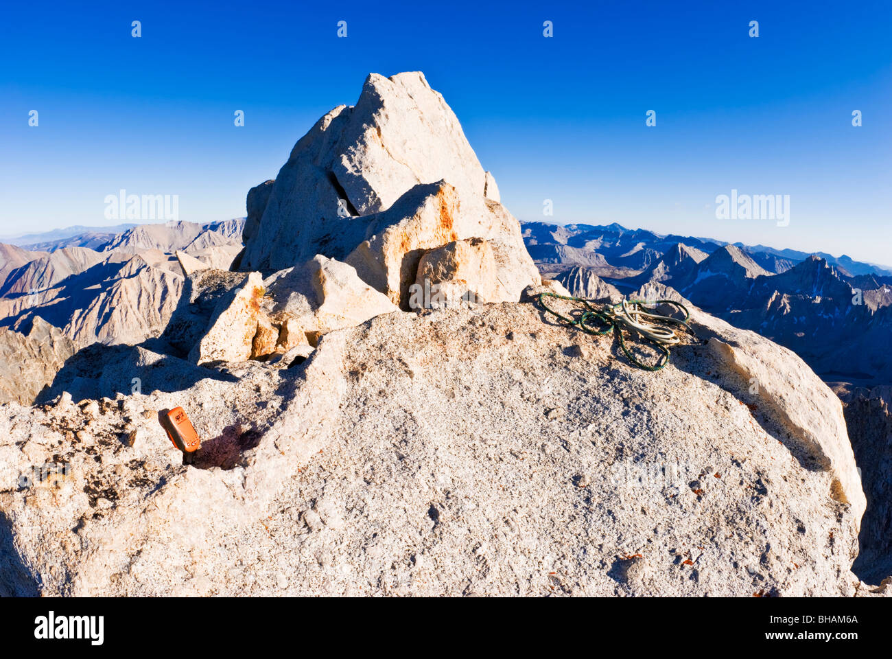 SPOT messenger on the summit of Bear Creek Spire, John Muir Wilderness ...