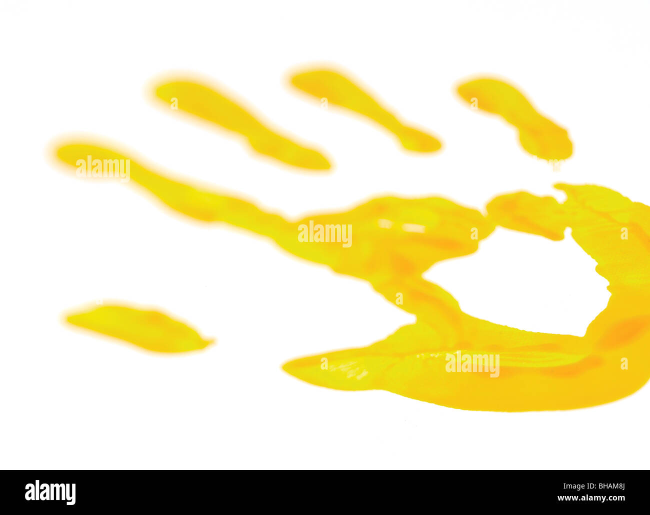 Yellow Hand Print Stock Photo - Alamy