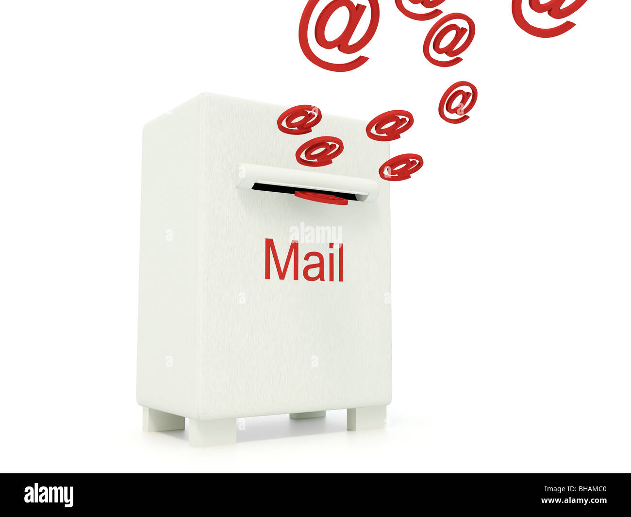 White email box isolated on white Stock Photo - Alamy