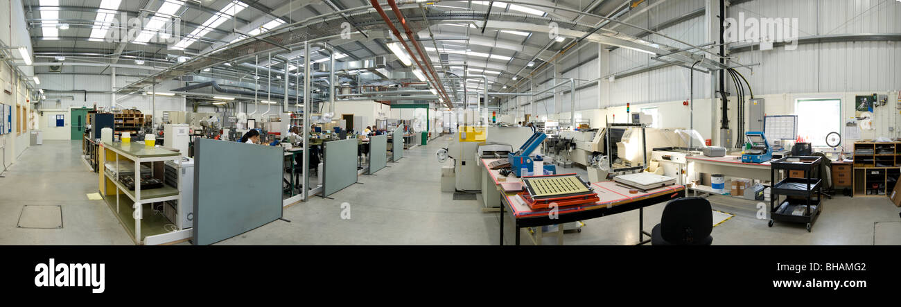 extreme panorama of factory interior Stock Photo - Alamy