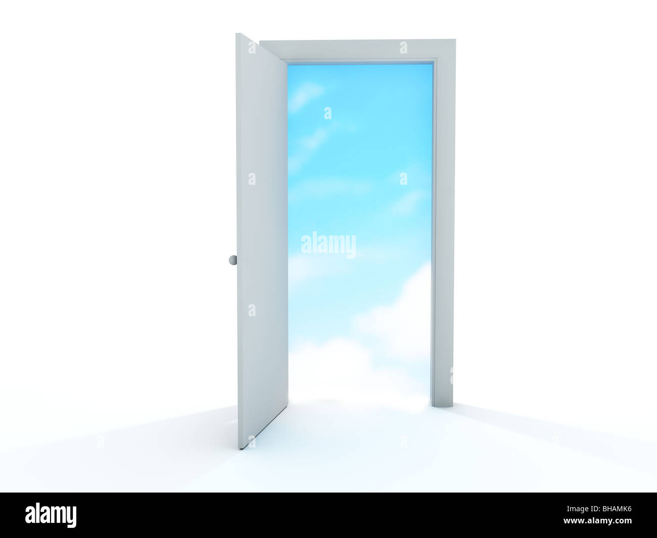 Open door to sky isolated on white Stock Photo - Alamy