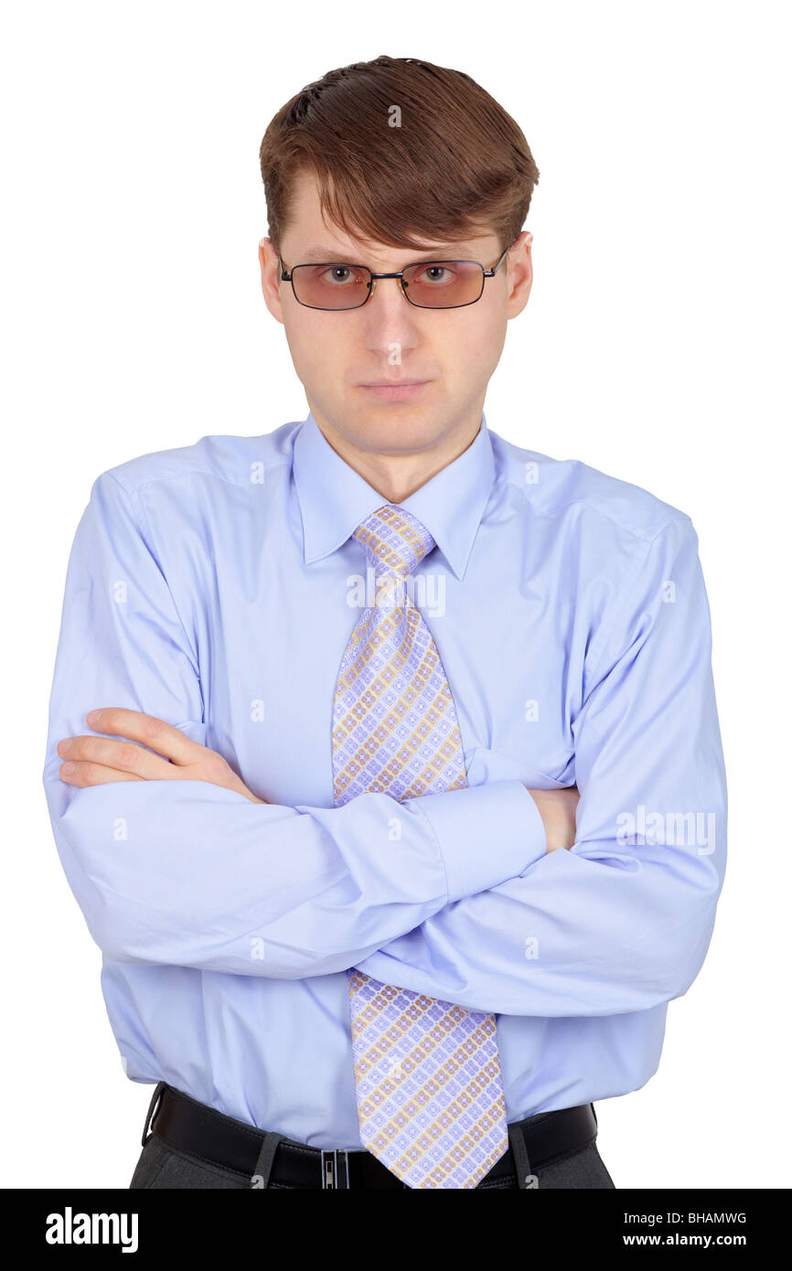 Skeptical young man, isolated on a white background Stock Photo - Alamy