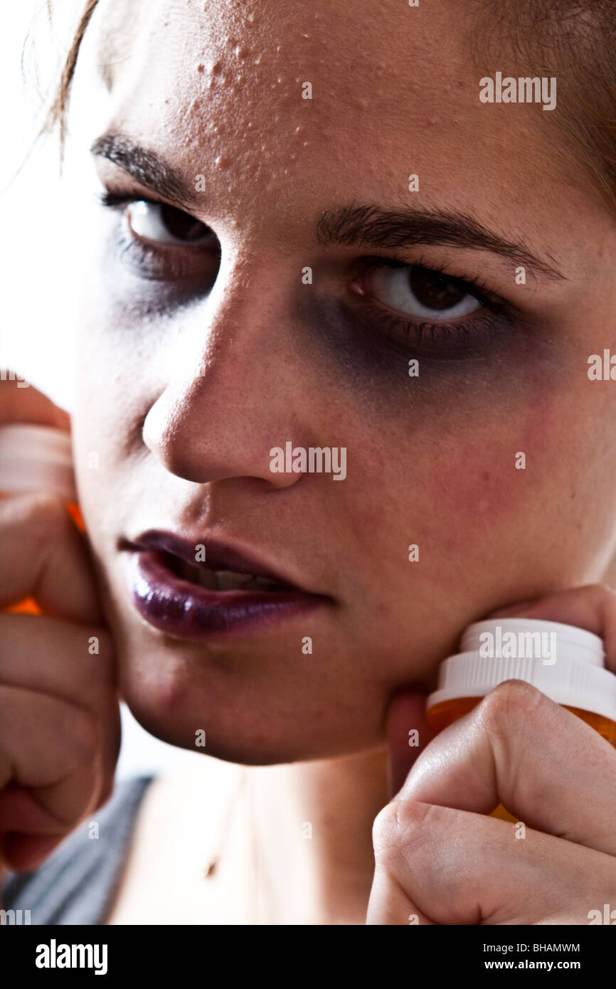 A girl with a addiction Stock Photo - Alamy