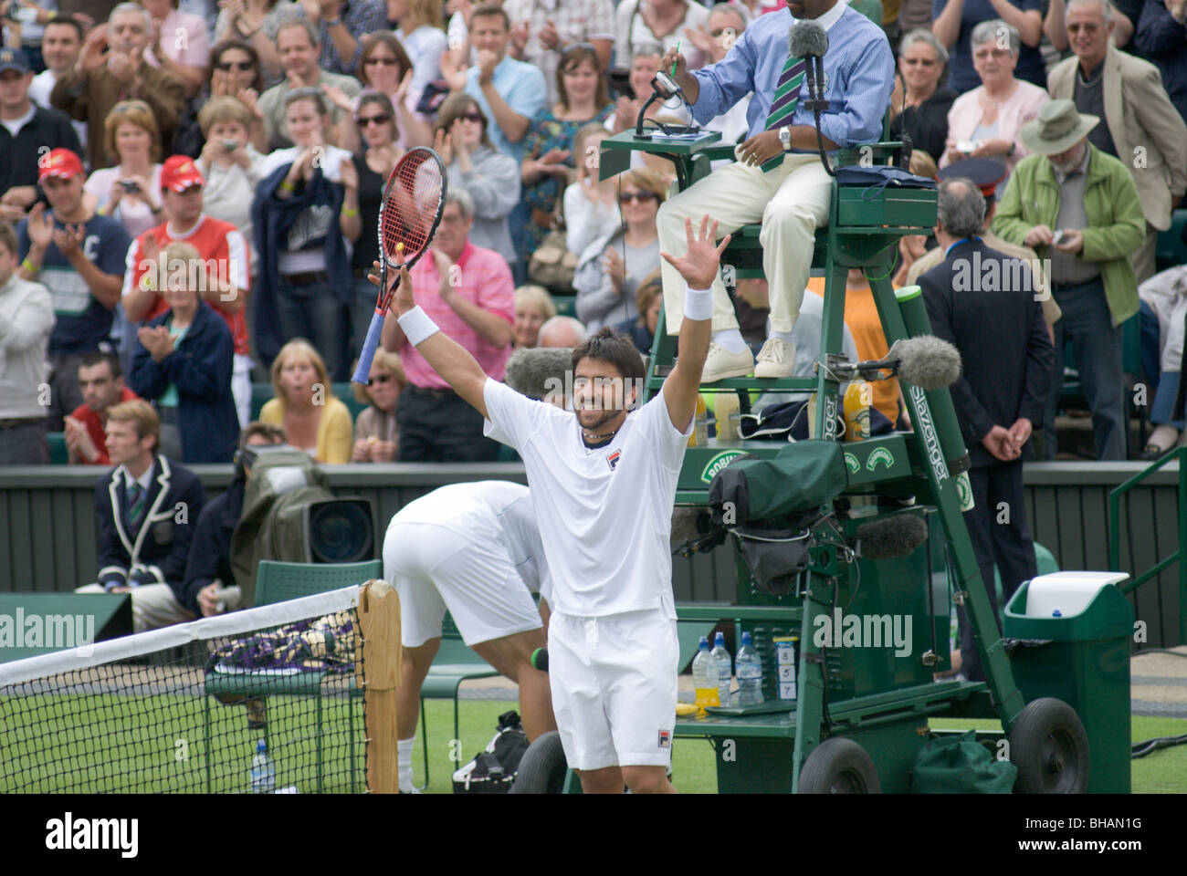 Tipsarevic arrives on centre court Wimbledon for his game against ...