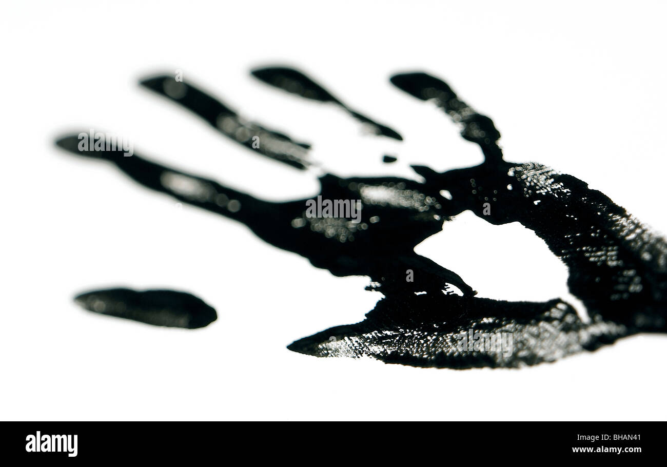 Black Hand Print Stock Photo - Alamy