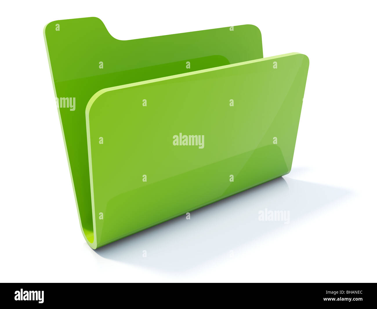 Empty green folder icon isolated on white Stock Photo - Alamy