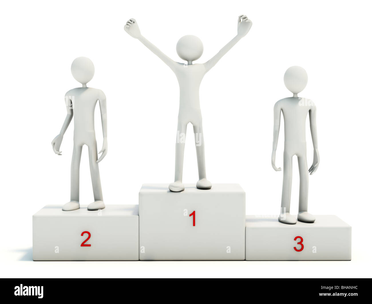 Winner on the pedestal isolated on white Stock Photo - Alamy