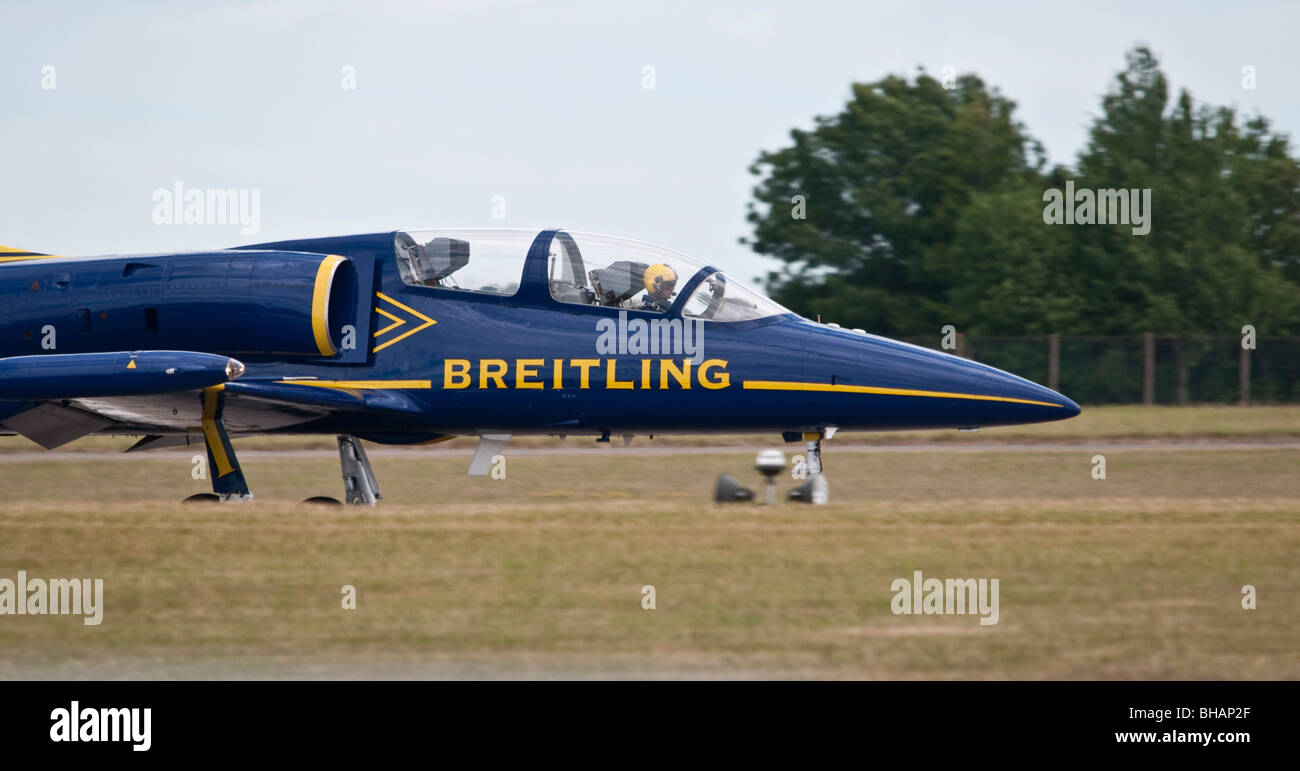 Breitling Jet ready for takeoff before aerobatic display Stock Photo ...