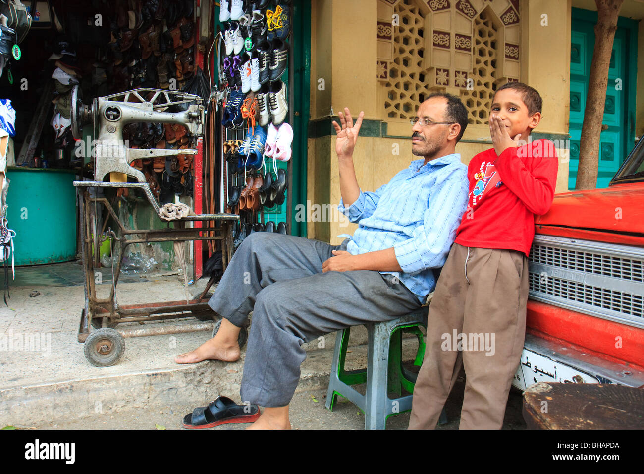Africa Assiut Egypt Kids Street Young Men Stock Photo - Alamy