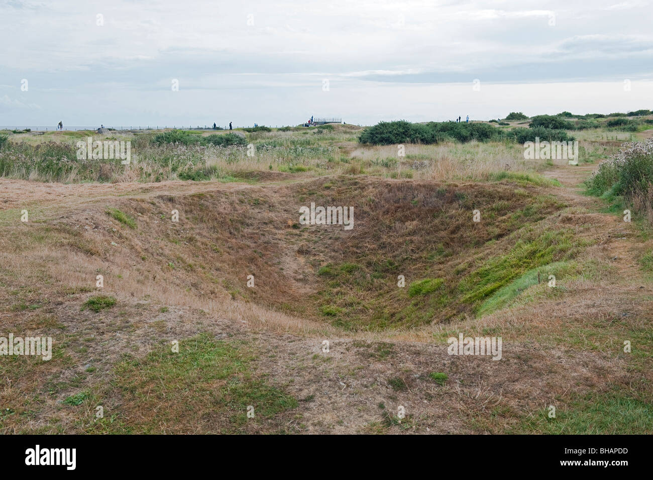 Shell Crater at Pointe Du Hoc, Normandy, France Stock Photo - Alamy