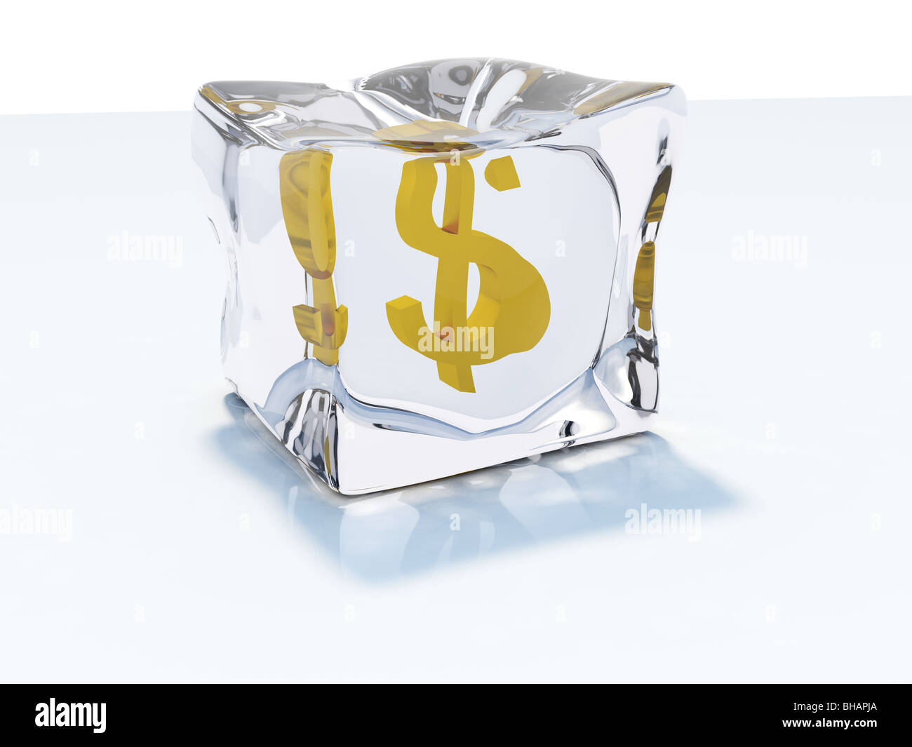 Dollar frozen in the ice cube Stock Photo - Alamy