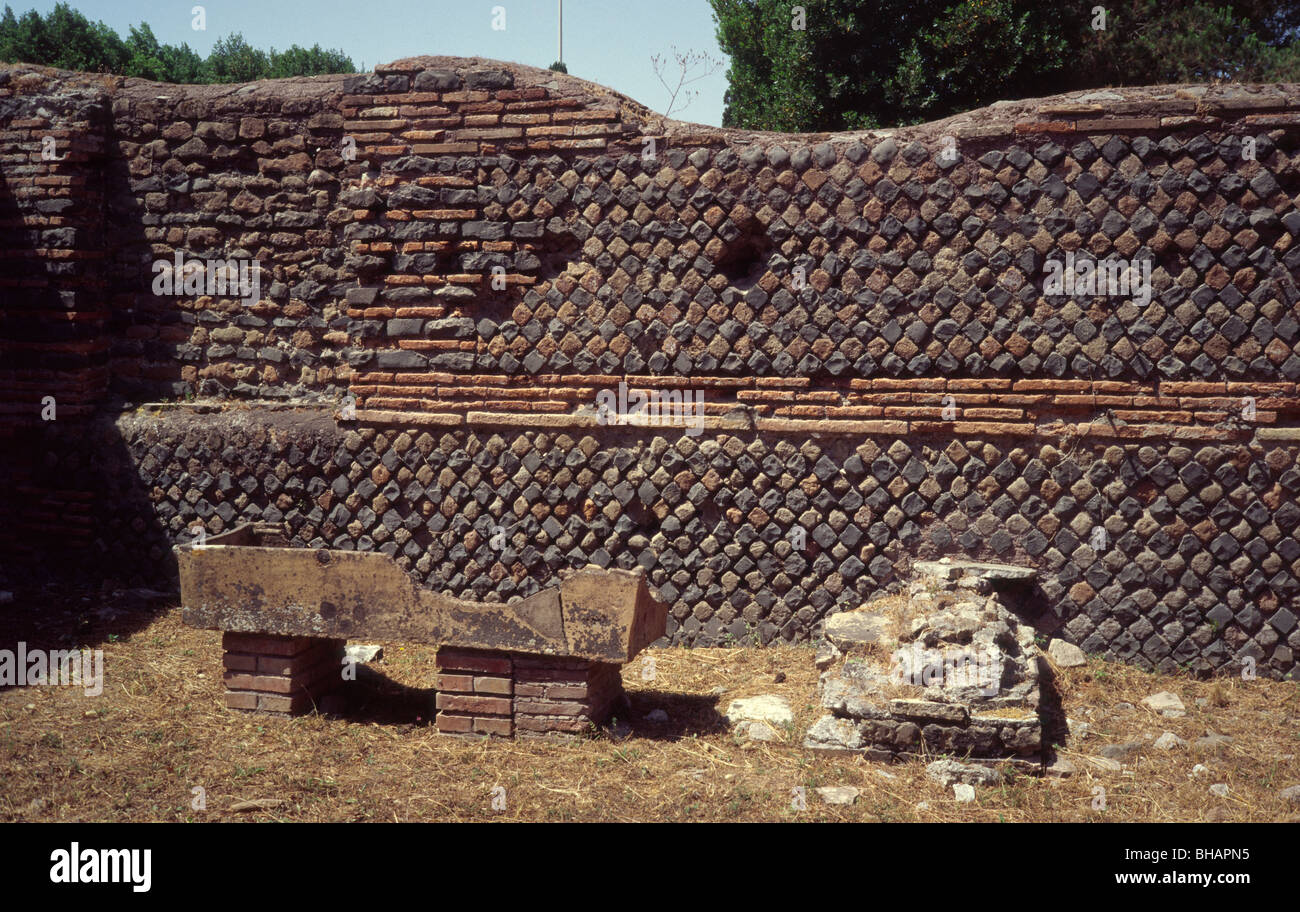 Ostia Antica the ancient port of Rome - pattern of ancient brickwork ...