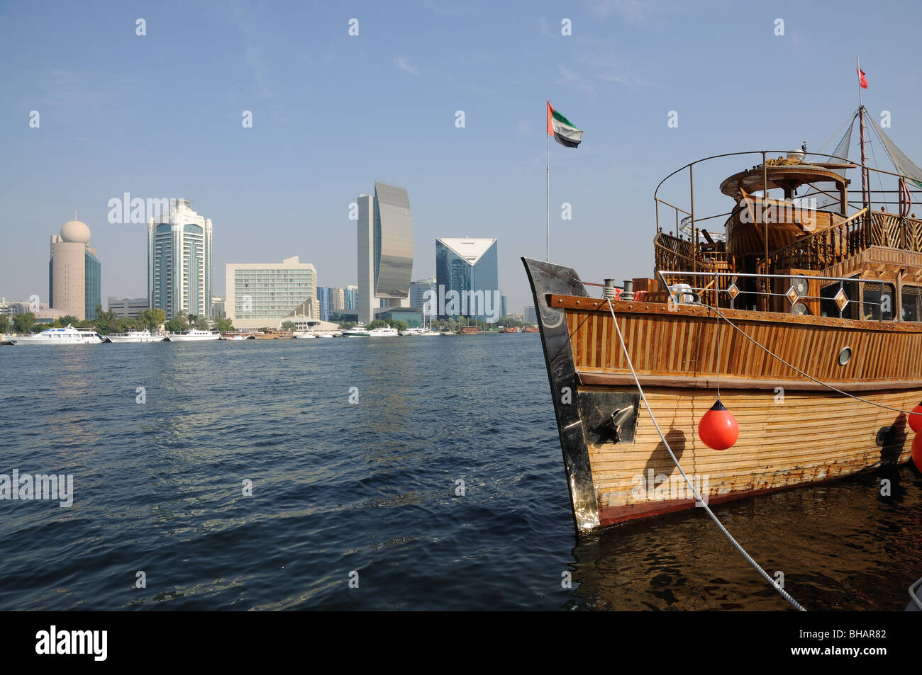 Traditional Arabic Dhow Boat River High Resolution Stock Photography ...