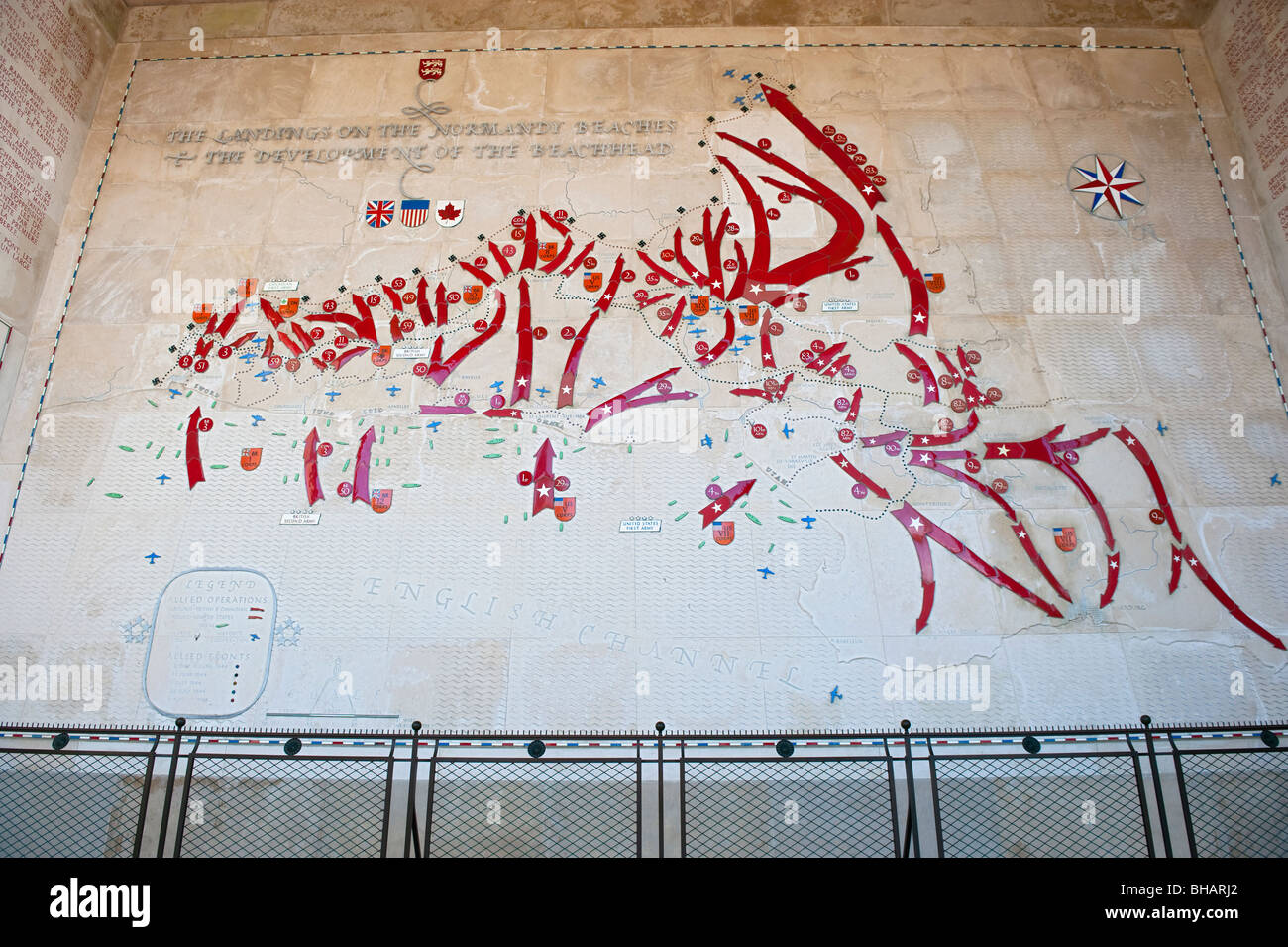 Map Showing Operation Overland and Landings at the Normandy American ...