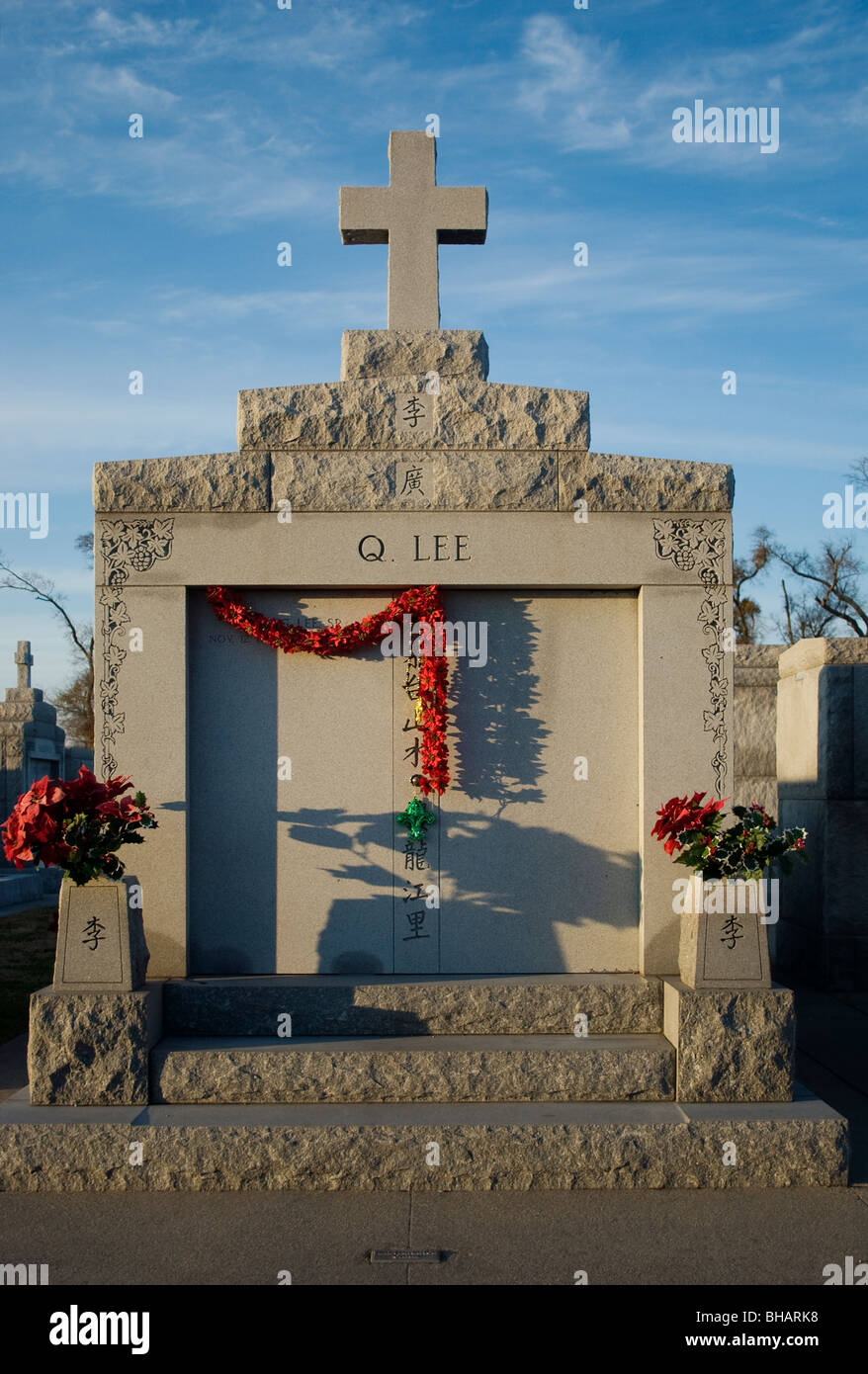 Chinese above-ground tomb in Metairie Cemetery. New Orleans, LA, USA ...