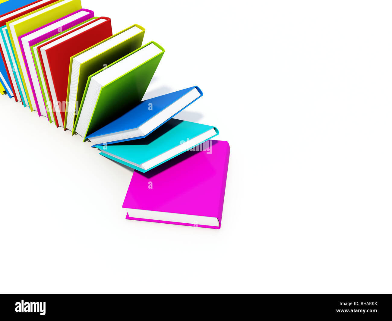 Colored books isolated on white background Stock Photo - Alamy