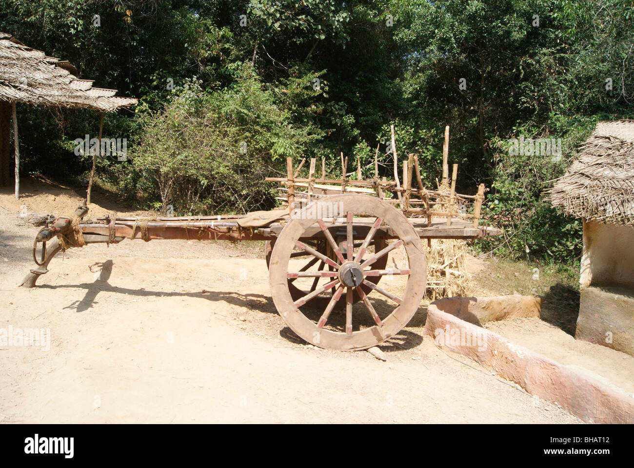 Traditional Village big carts without animal Stock Photo - Alamy