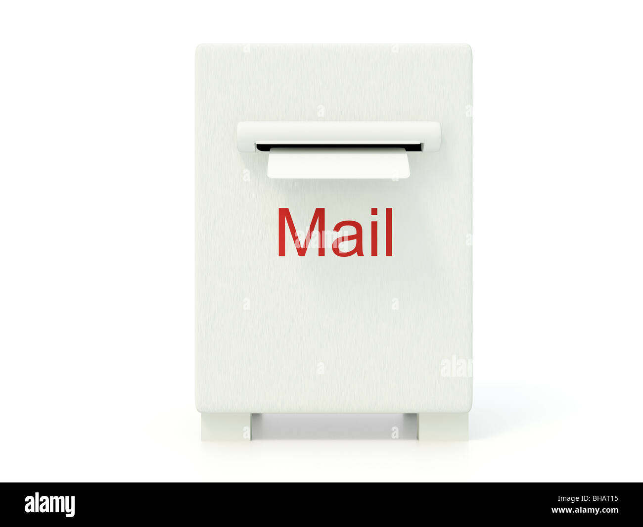 White mail box isolated on white Stock Photo - Alamy