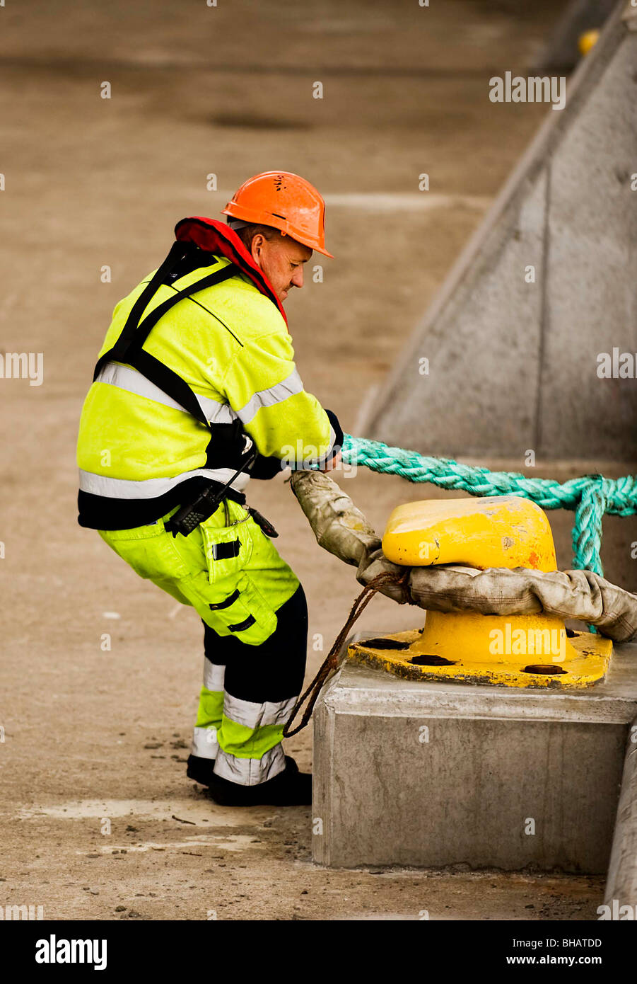 Container harbour with man hi-res stock photography and images - Alamy