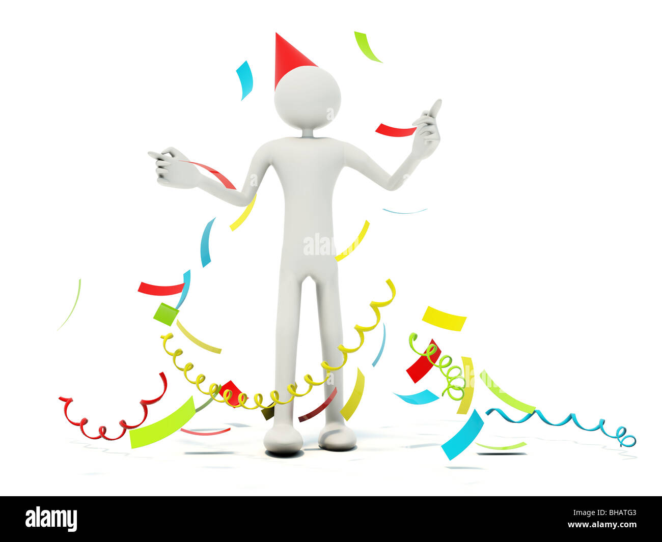 Man on party isolated on white Stock Photo - Alamy