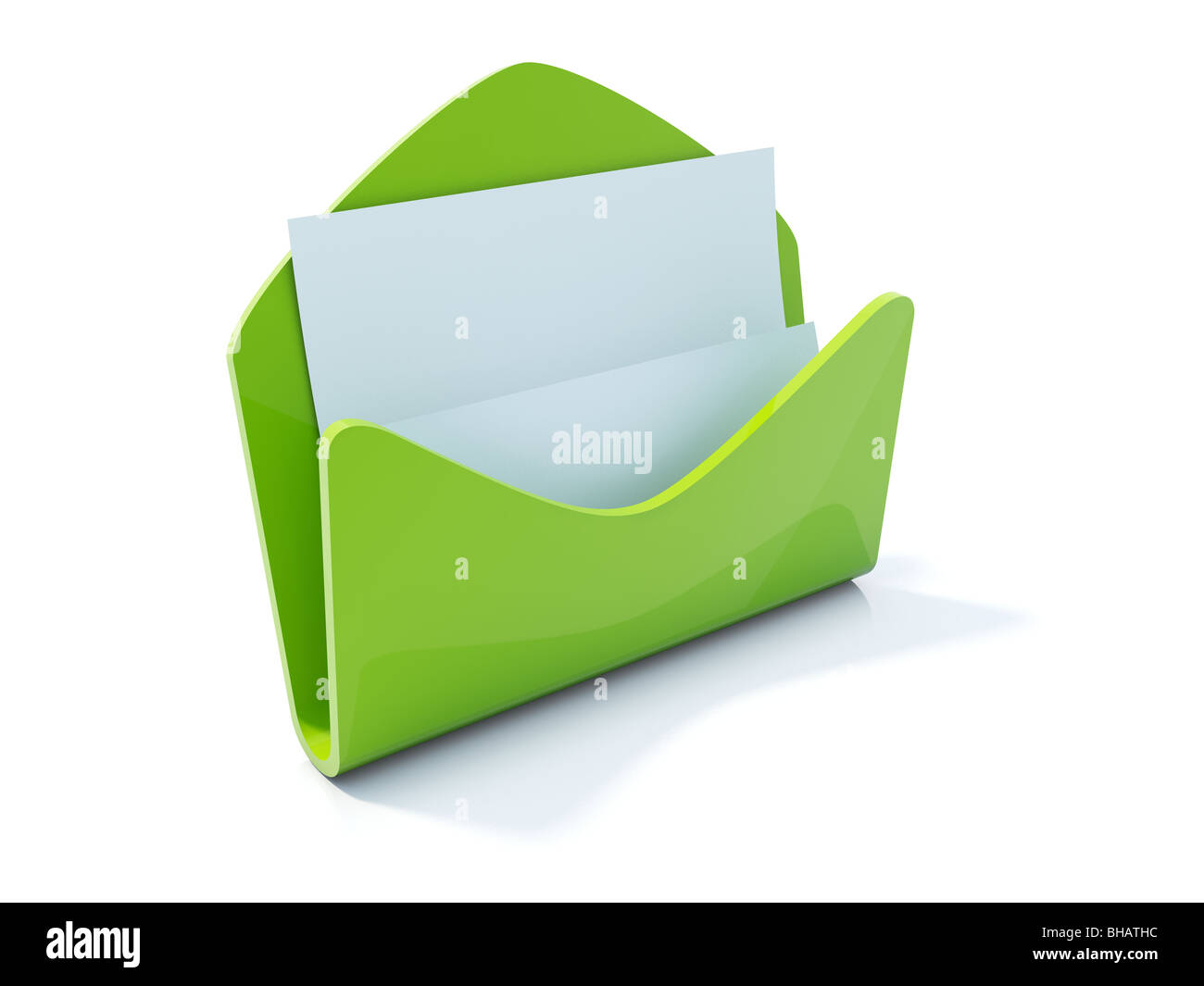 Green mail icon isolated on white Stock Photo - Alamy
