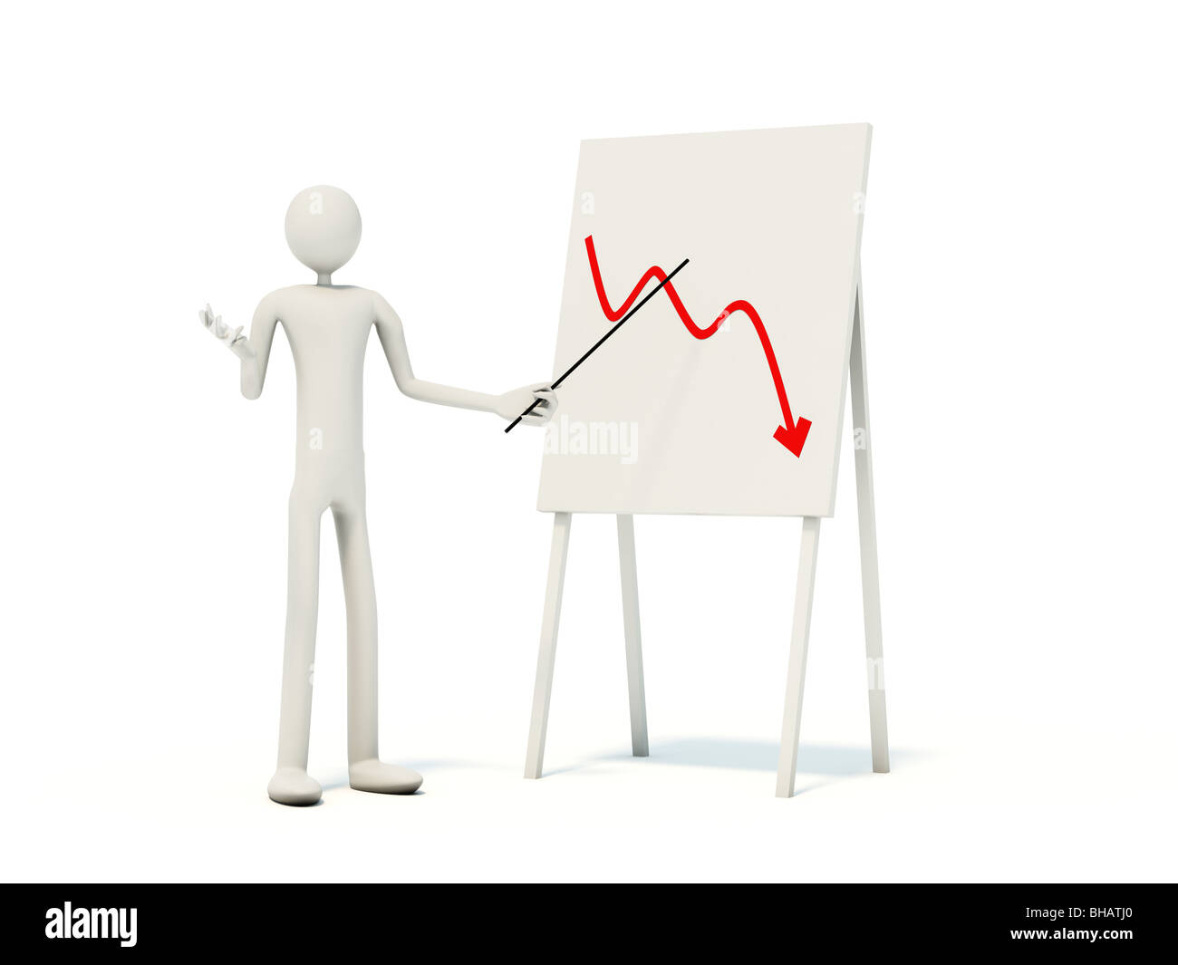 Man with bysiness graph isolated on white Stock Photo - Alamy