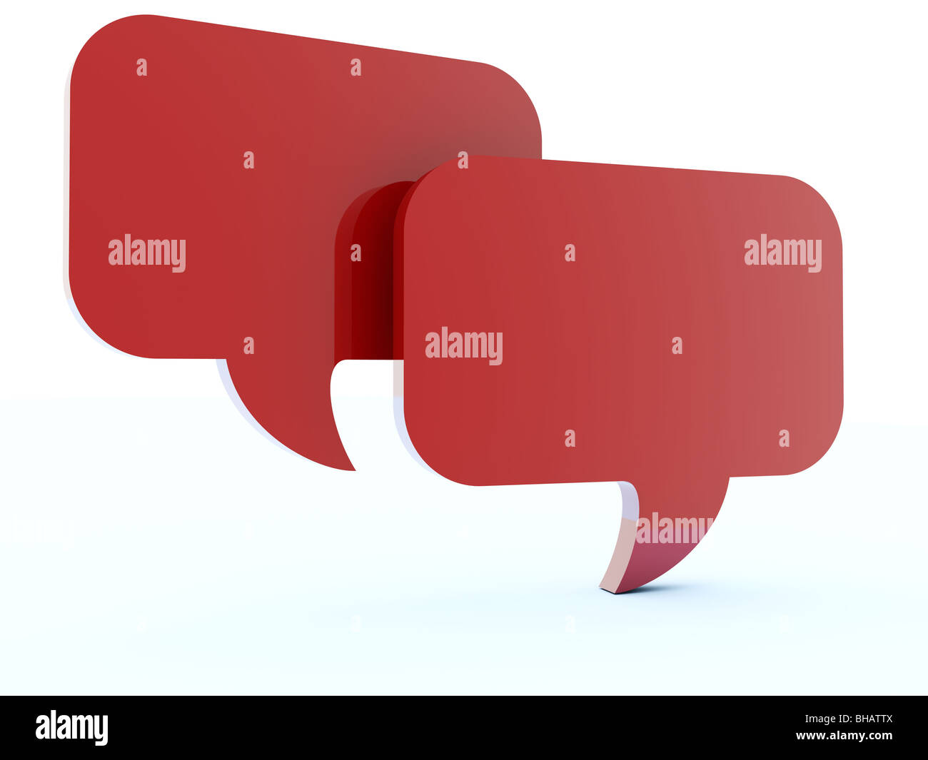 Two red chat box isolated on white Stock Photo - Alamy