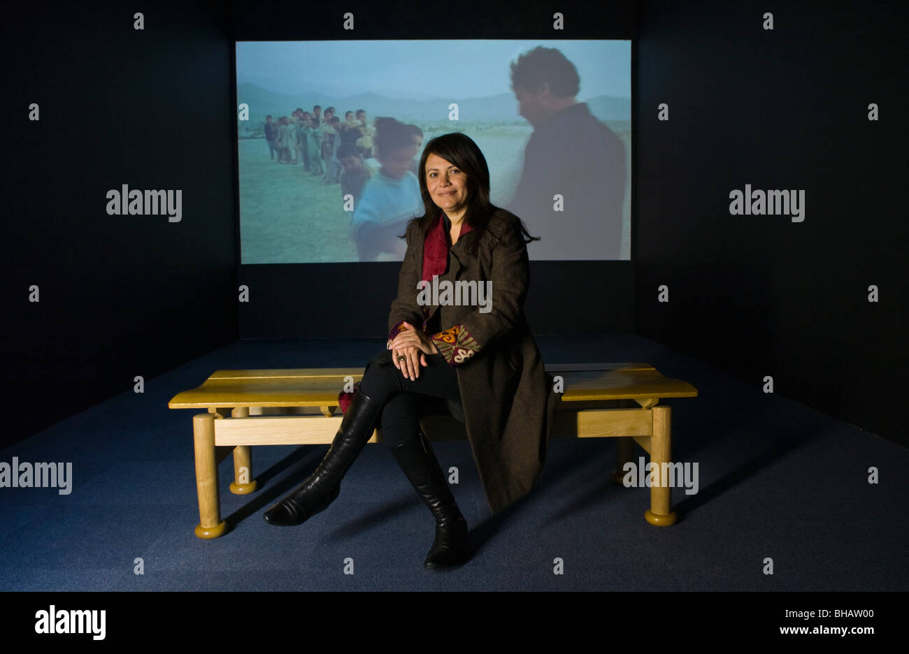 Afghan artist Lida Abdul with her video art on show at artes mundi 3 ...