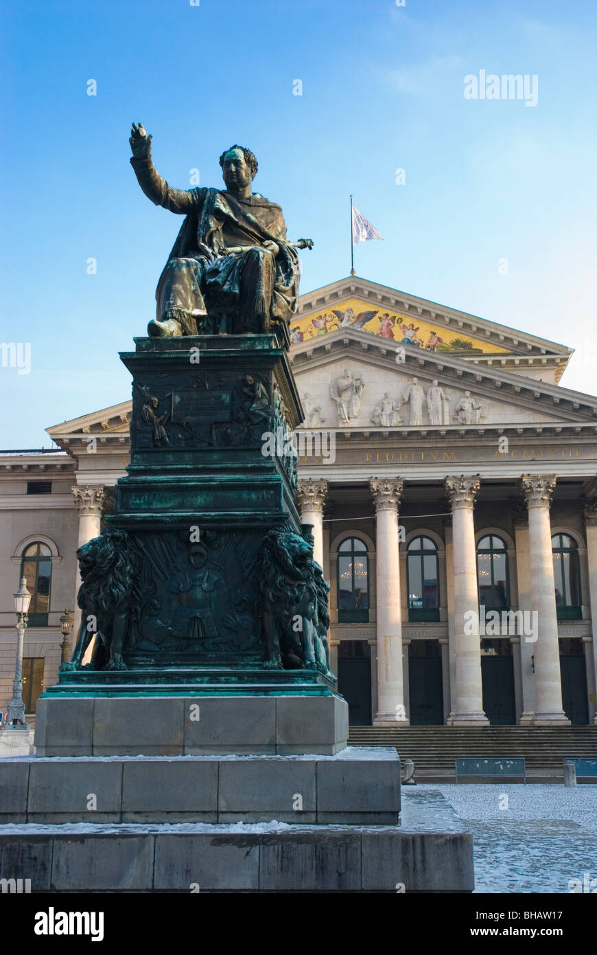 Max Joseph Platz square Altstadt the old town Munich Bavaria Germany ...