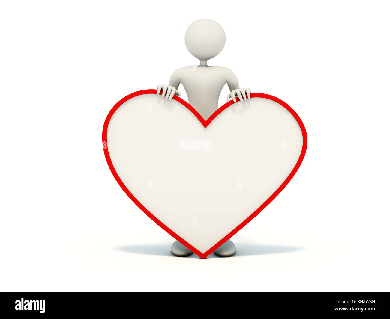 Man with heart isolated on white Stock Photo - Alamy