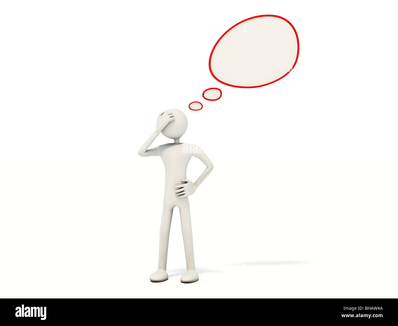 Thinking man isolated on white Stock Photo - Alamy