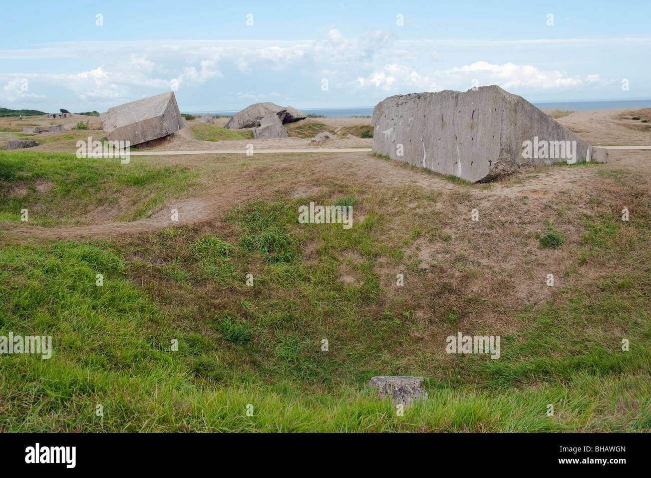 The remains of German World War II Fortifications at Pointe Du Hoc ...