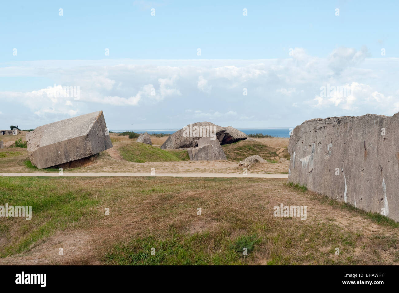The remains of German World War II Fortifications at Pointe Du Hoc ...