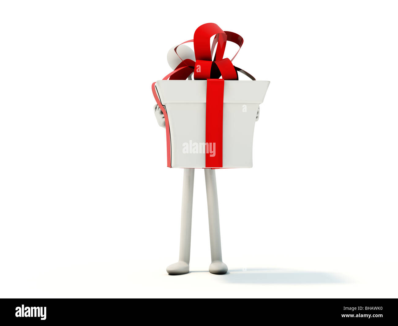 Man with present isolated on white Stock Photo - Alamy