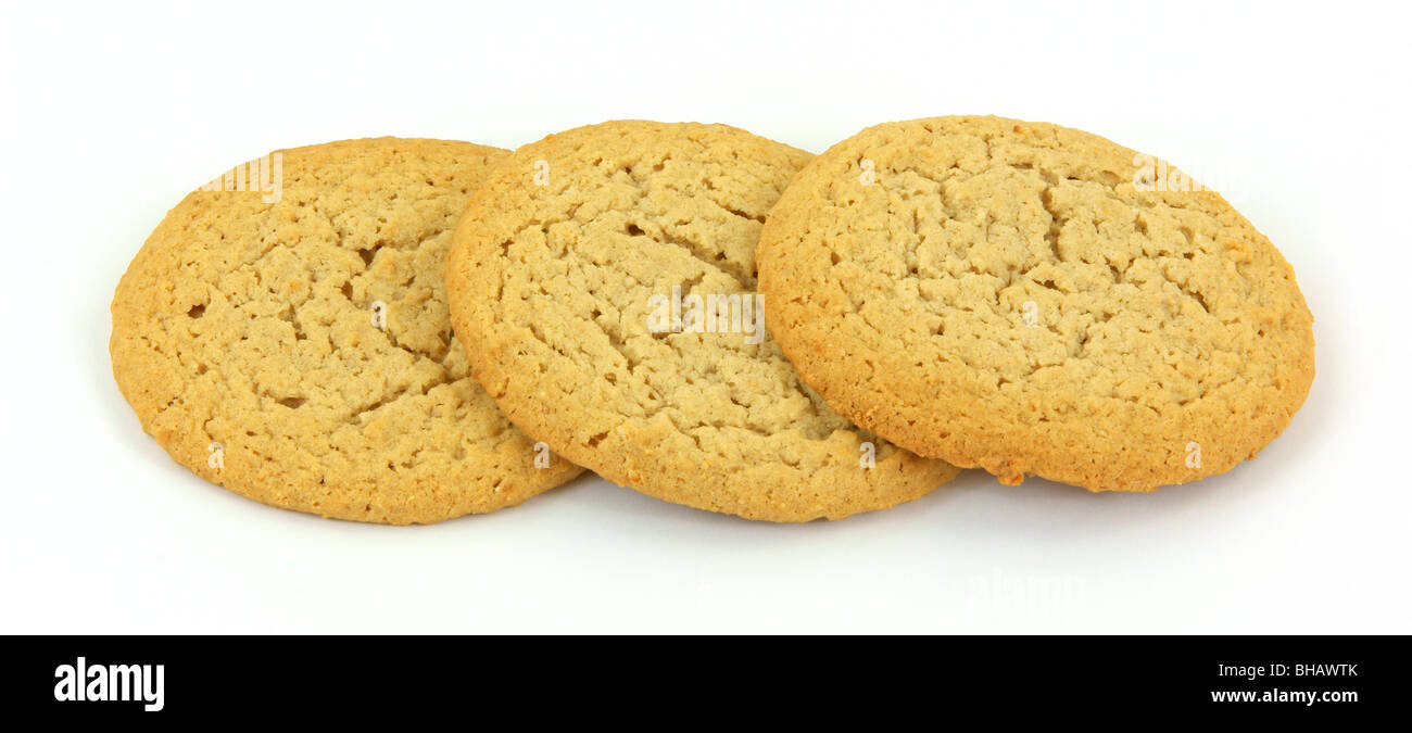 Three peanut butter cookies Stock Photo - Alamy