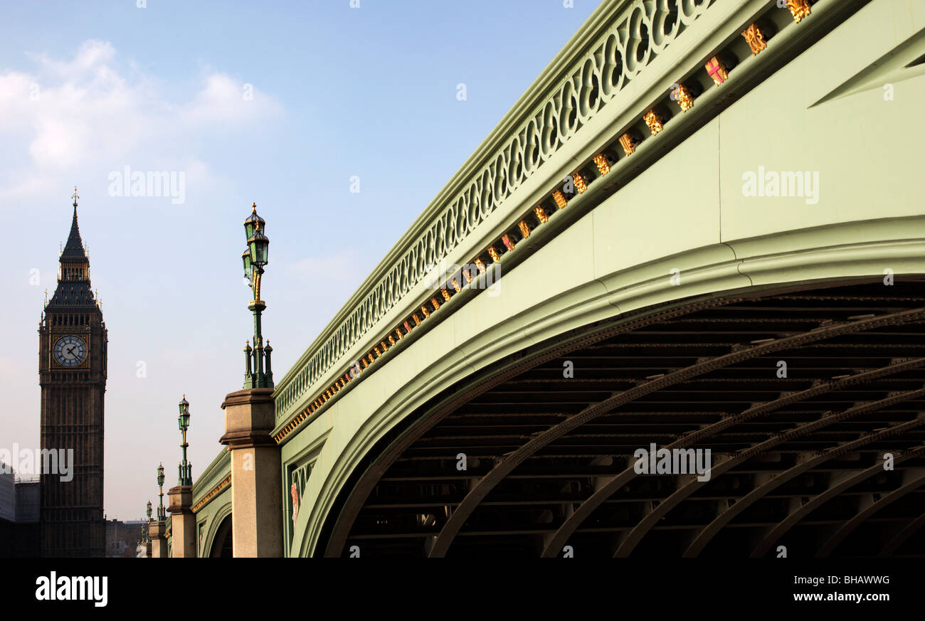 Big Ben clock tower and Westminster Bridge London England UK Stock ...