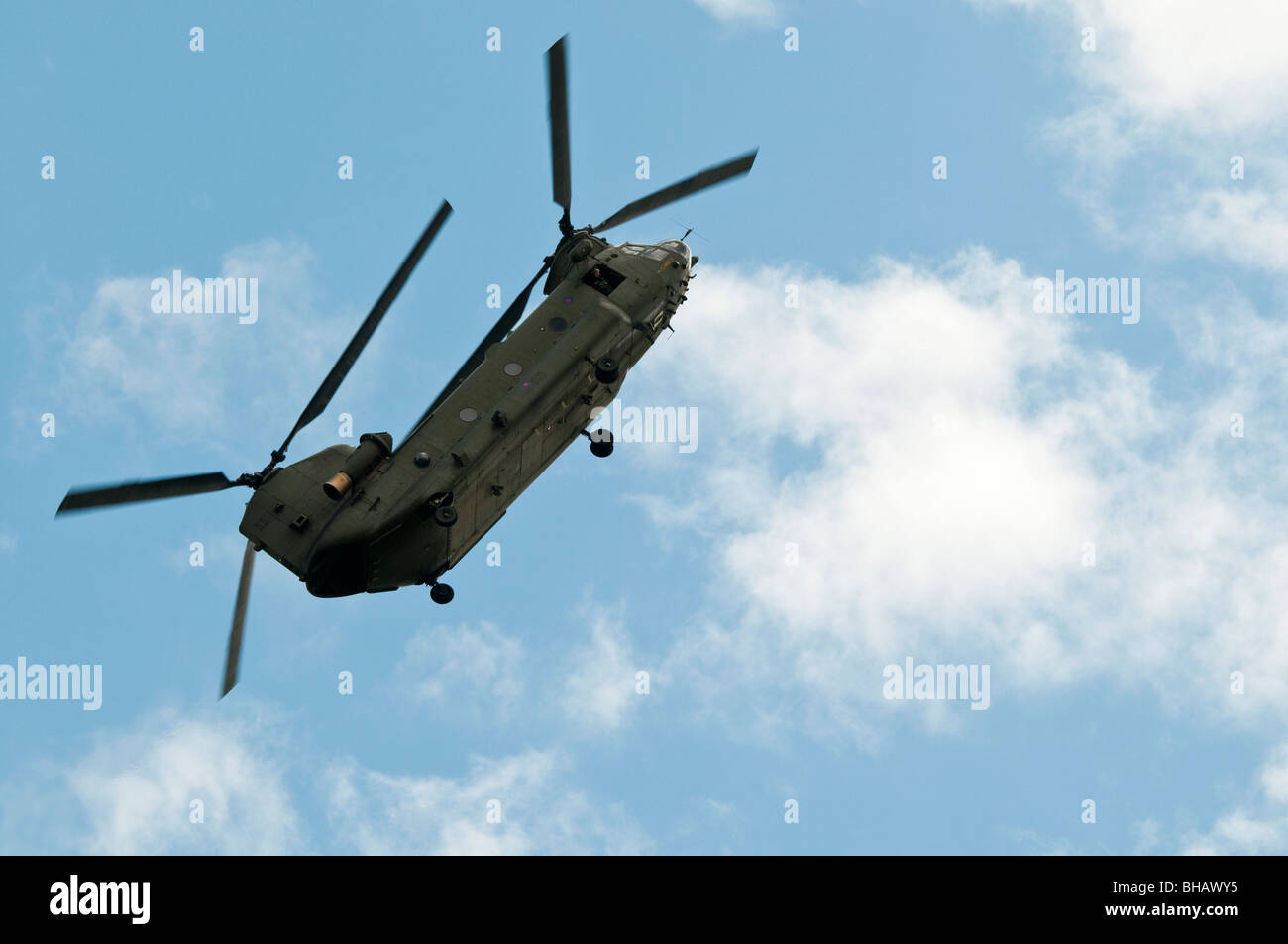 Chinnok helicopter with steep climbing angle of attack during aerobatic ...
