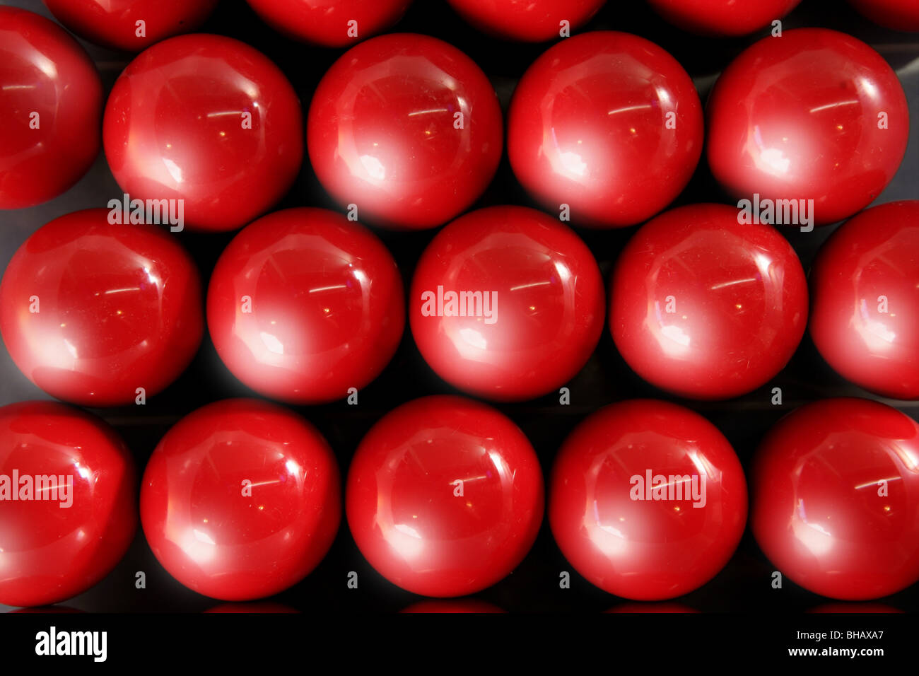 Billiard many red balls rows background pattern texture Stock Photo - Alamy